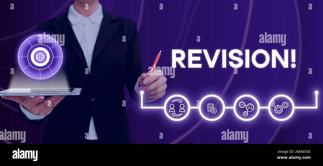 Conceptual caption Revision. Business idea action of revising over ... Conceptual caption Revision. Business idea action of revising over ...