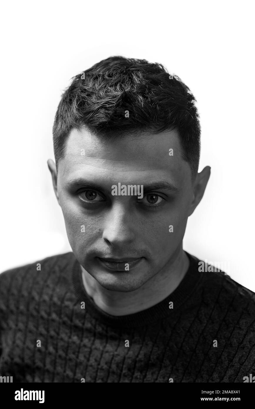 Masculine hairstyle Black and White Stock Photos & Images - Alamy