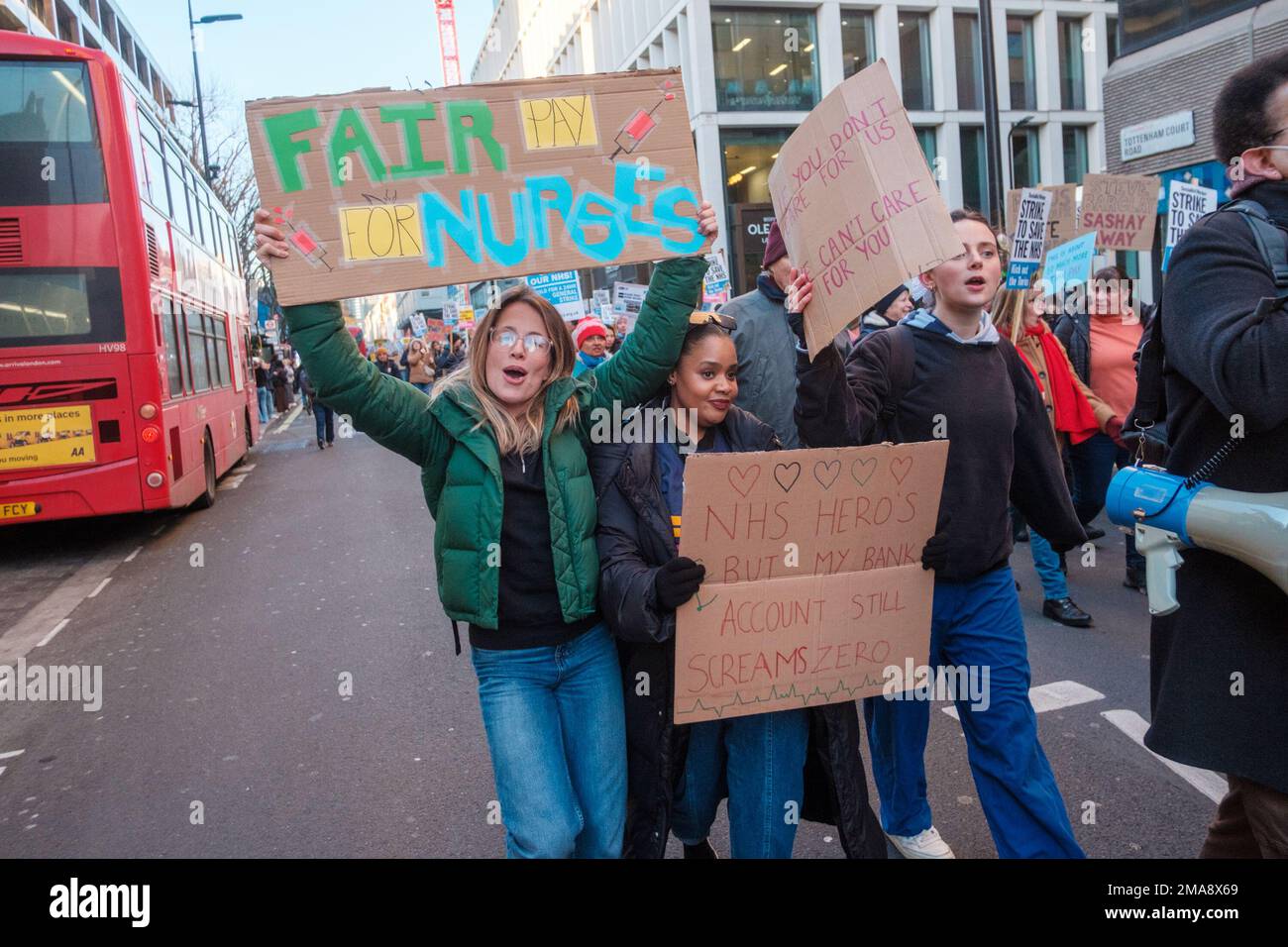Royal College Of Nursing and Unite Hold a Two Day Protest outside ...