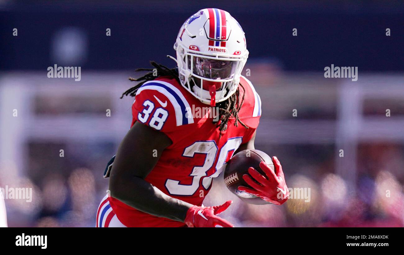 New England Patriots running back Rhamondre Stevenson (38) during an ...
