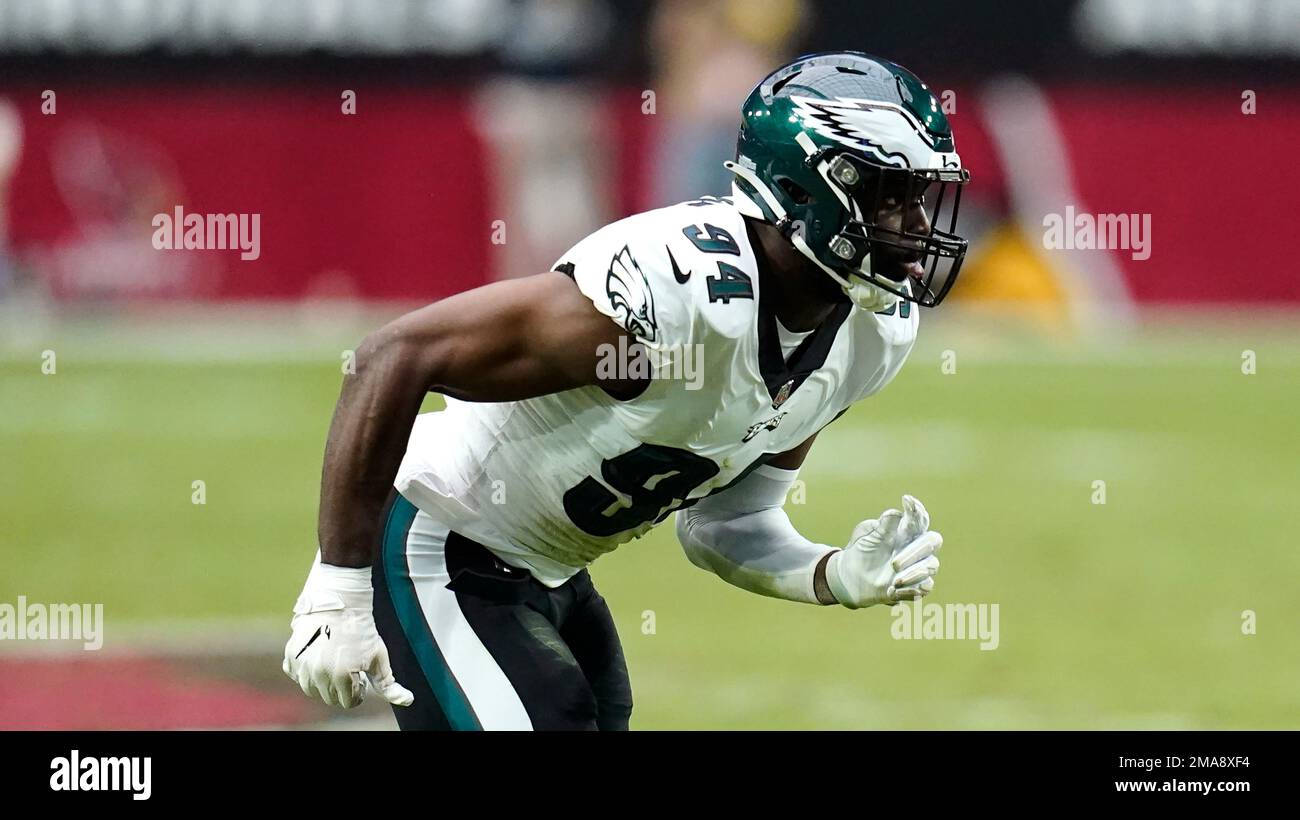 Philadelphia Eagles defensive end Josh Sweat rushes the passer during ...