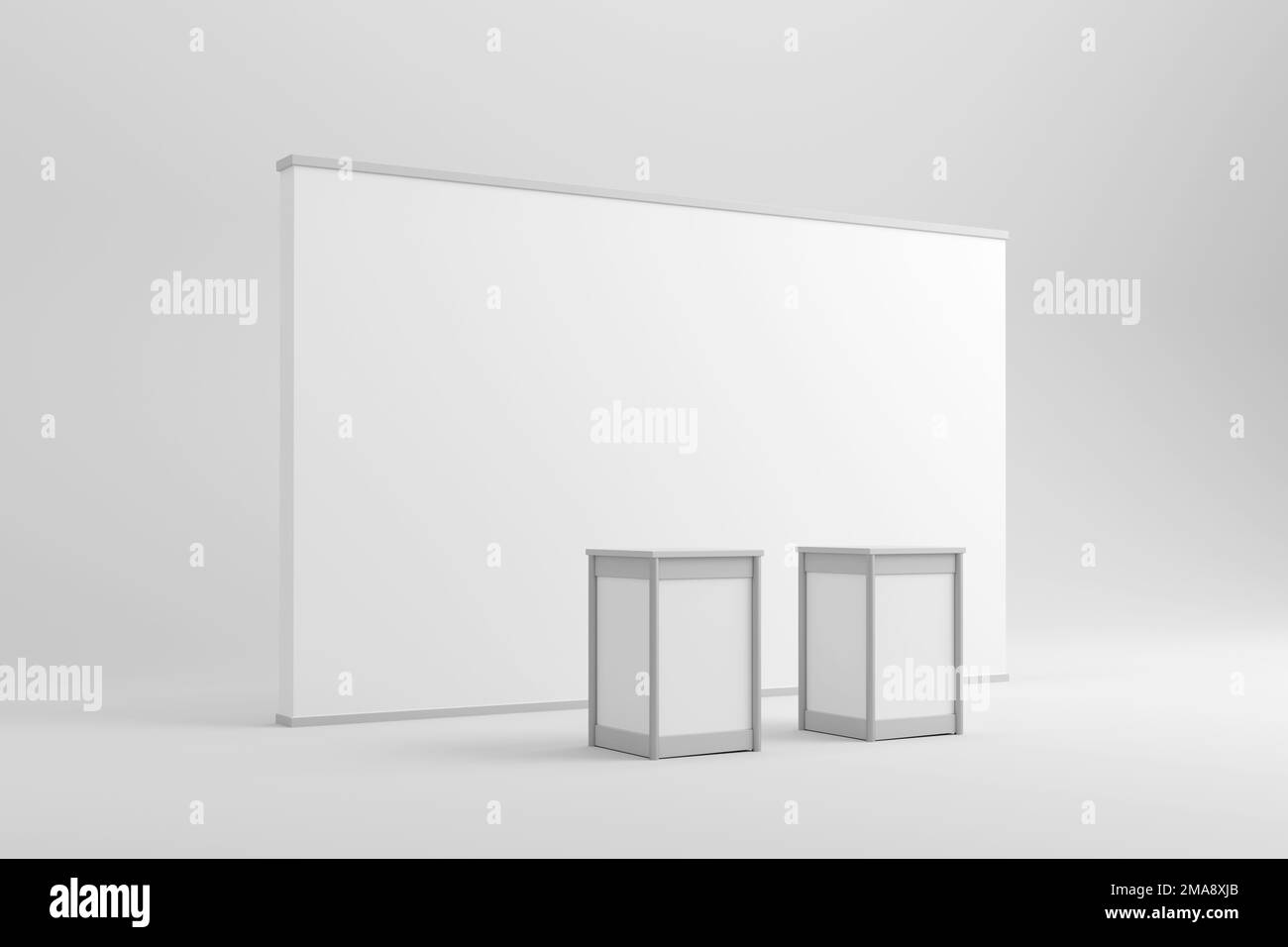Advertising stands. Realistic blank modern simple rack or counters ...