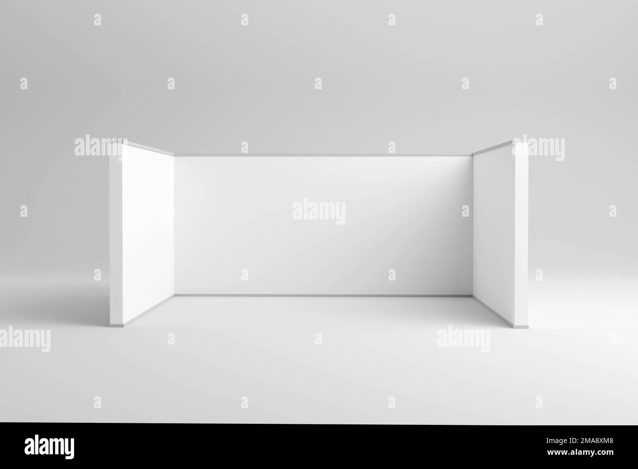 Empty exhibition stand hall with white walls. Trading room ...