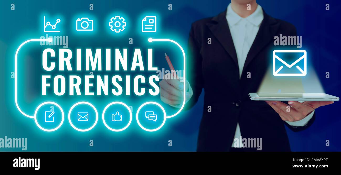 Hand writing sign Criminal Forensics. Business showcase Federal Offense ...