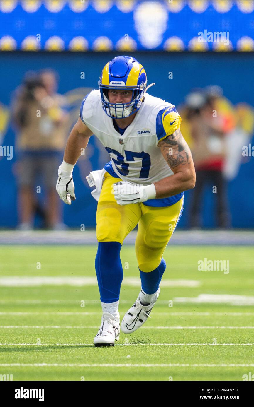 Los Angeles Rams defensive tackle Michael Hoecht (97) runs during an ...