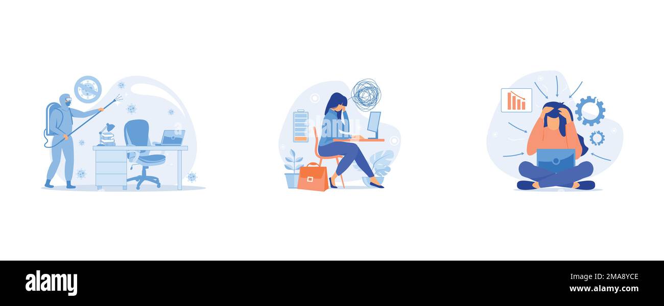 Commercial cleaning abstract concept , Emotional burnout abstract ...