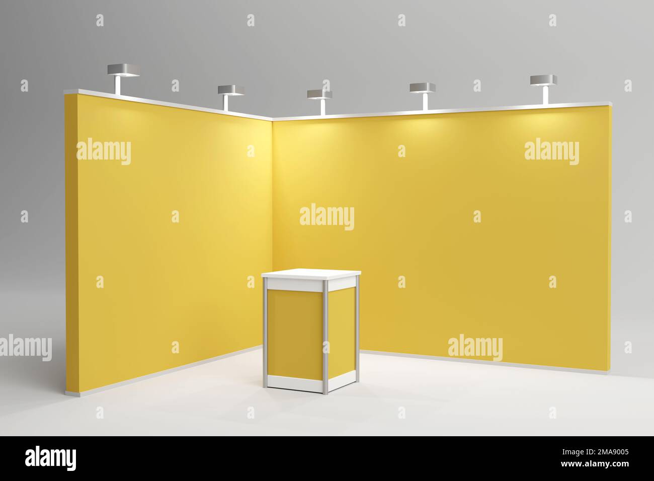 Empty exhibition stand hall with white walls. Trading room ...