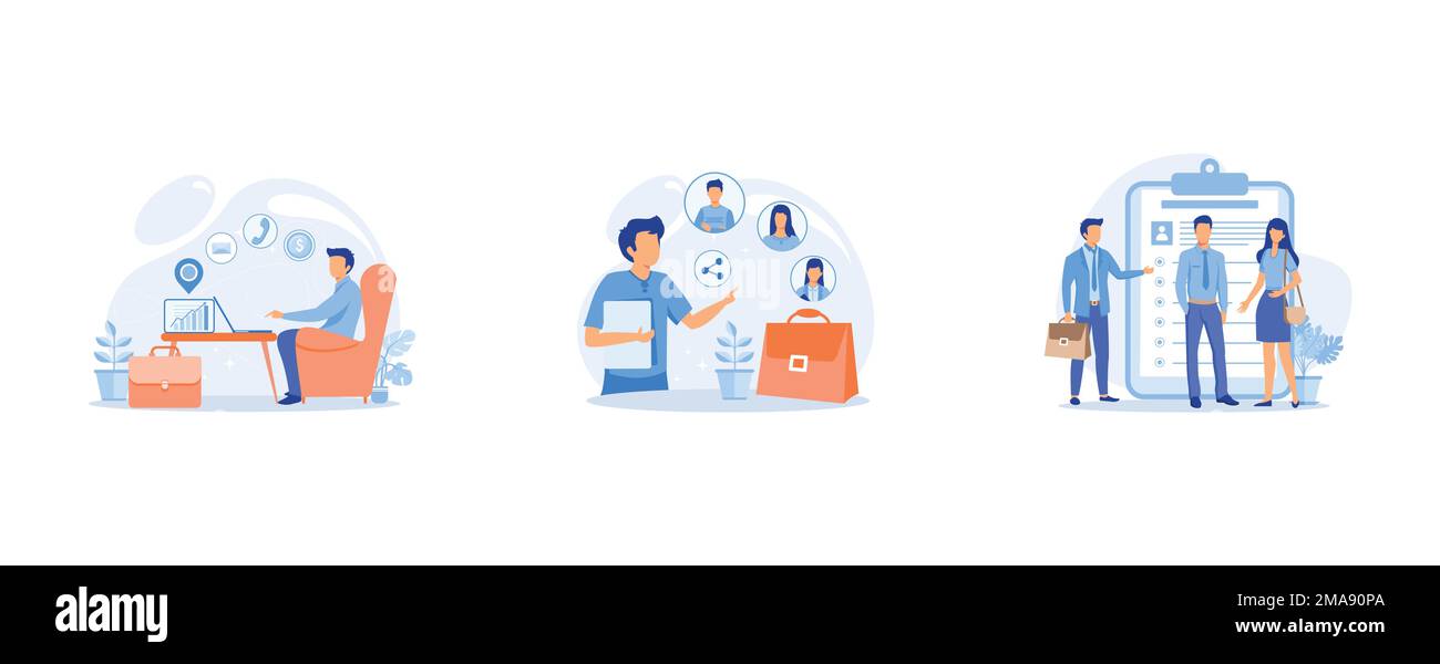 Remote worker abstract concept, Employee sharing abstract concept ...