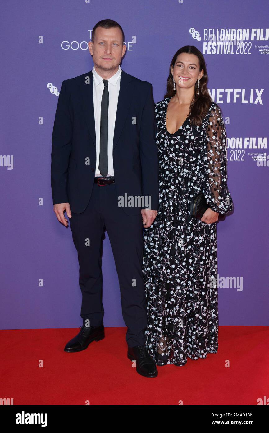 Tobias Lindholm, left, and Caroline Blanco pose for photographers upon ...