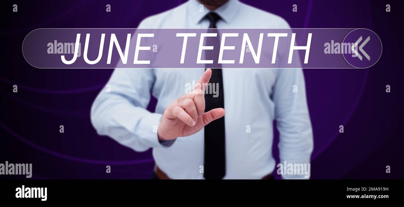 Inspiration showing sign June Teenth. Business showcase legal holiday ...