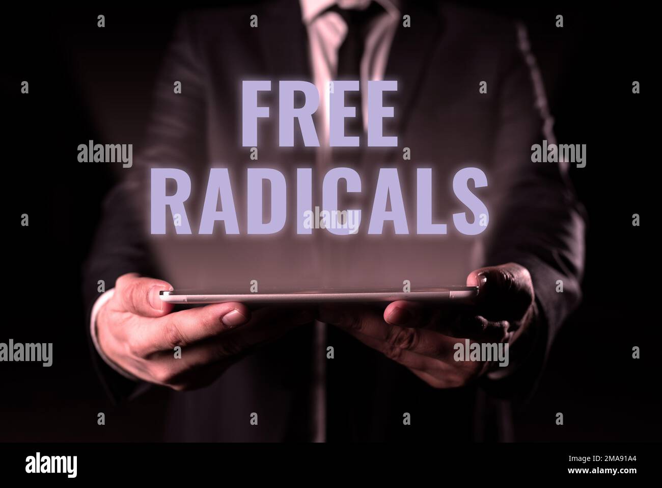 Writing displaying text Free Radicals. Concept meaning produced in body ...