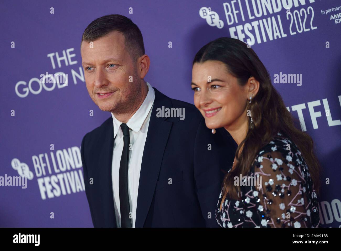 Tobias Lindholm and Caroline Blanco pose for photographers upon arrival ...