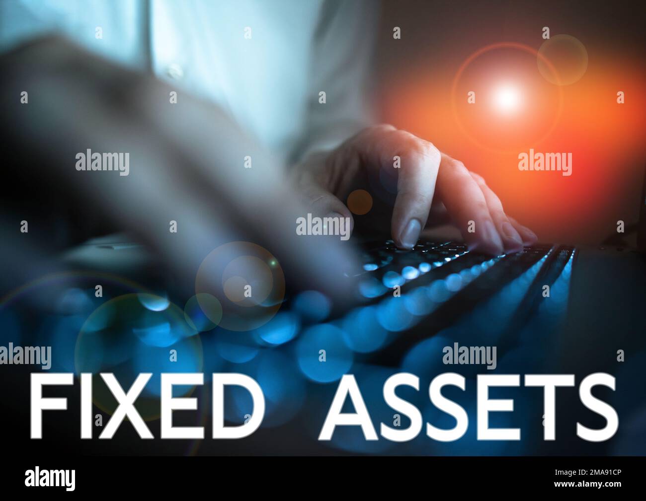 Conceptual display Fixed Assets. Business approach long-term tangible ...