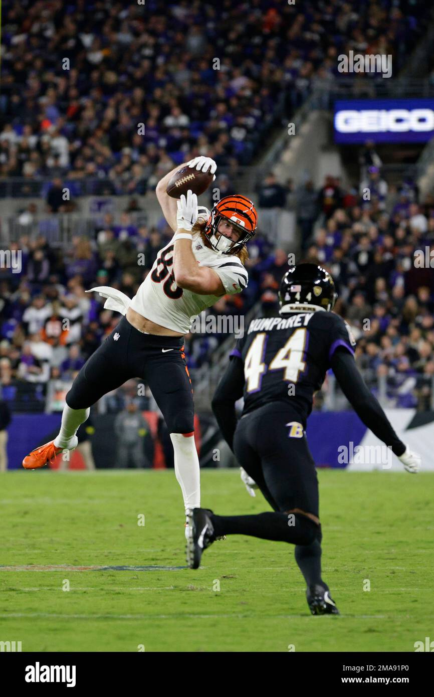 Cincinnati Bengals tight end Hayden Hurst (88) makes a catch as ...