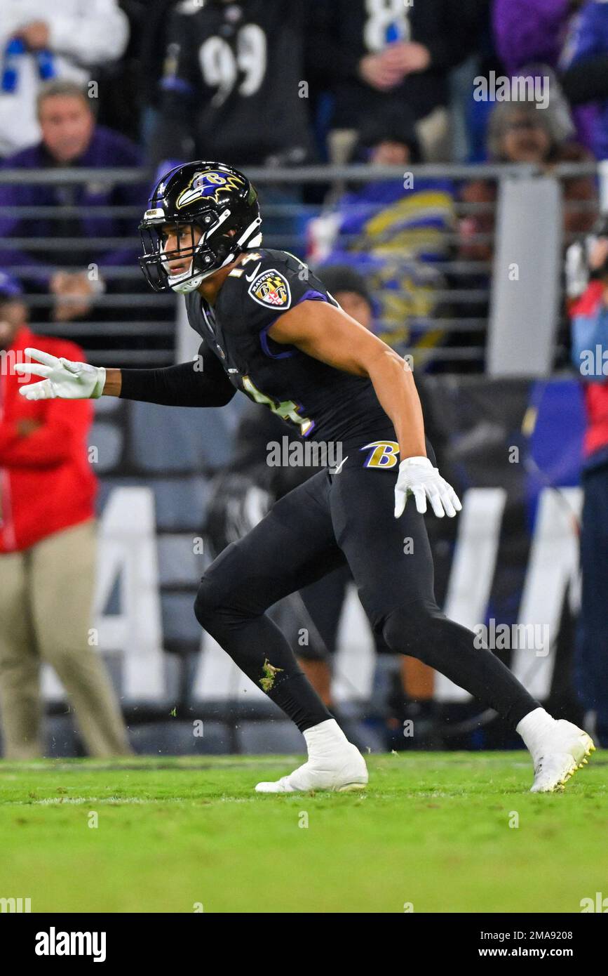 Baltimore Ravens safety Kyle Hamilton in action during the second half ...