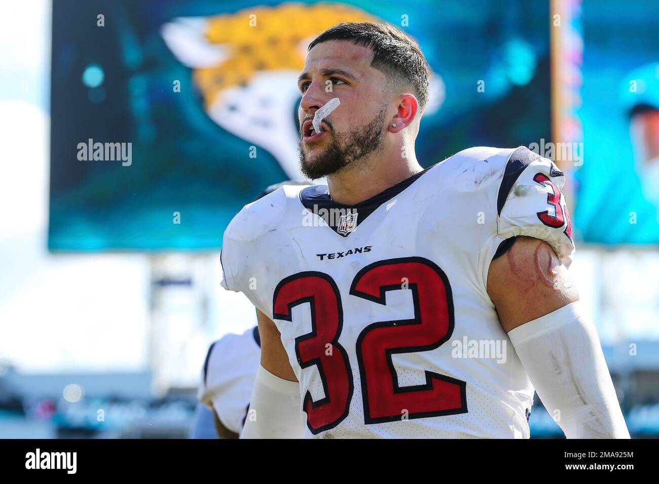 Houston Texans linebacker Garret Wallow (32) leaving the field after an ...