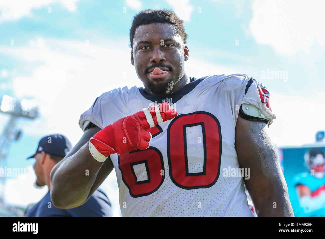 Houston Texans guard A.J. Cann (60) leaving the field after an NFL ...