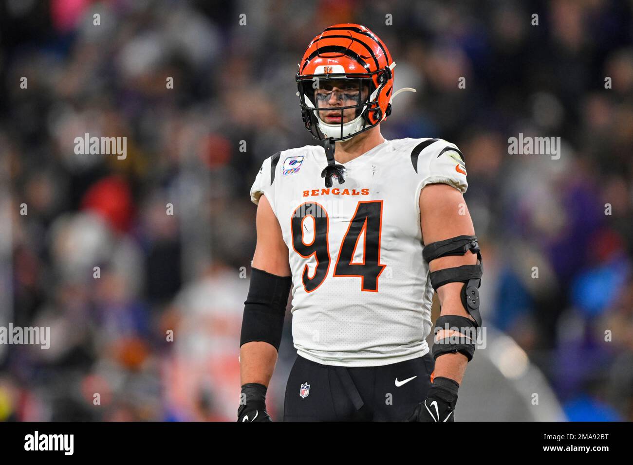 Cincinnati Bengals defensive end Sam Hubbard (94) looks on between ...
