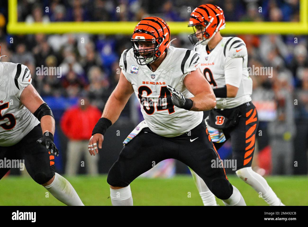 Cincinnati Bengals center Ted Karras (64) in action during the first ...