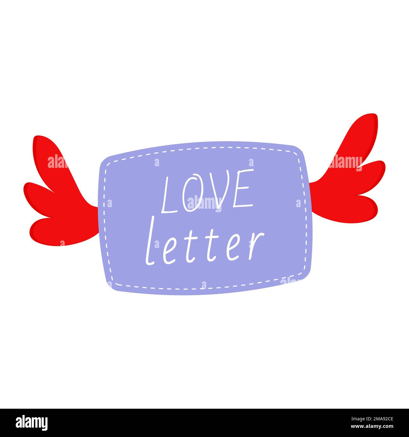 Flying love letter with wings. Valentines day vector graphic Stock ...