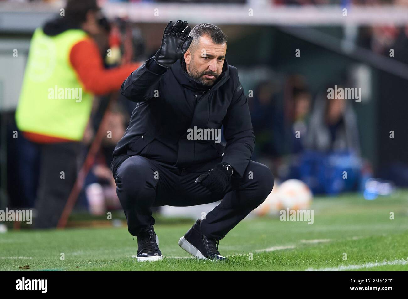 RCD Espanyol head coach Diego Martinez during the Copa del Rey match ...