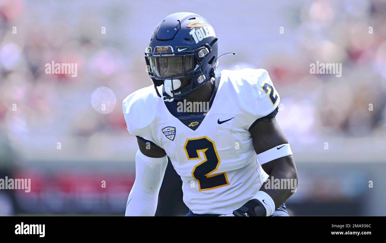 Toledo linebacker Dyontae Johnson plays during an NCAA college football ...