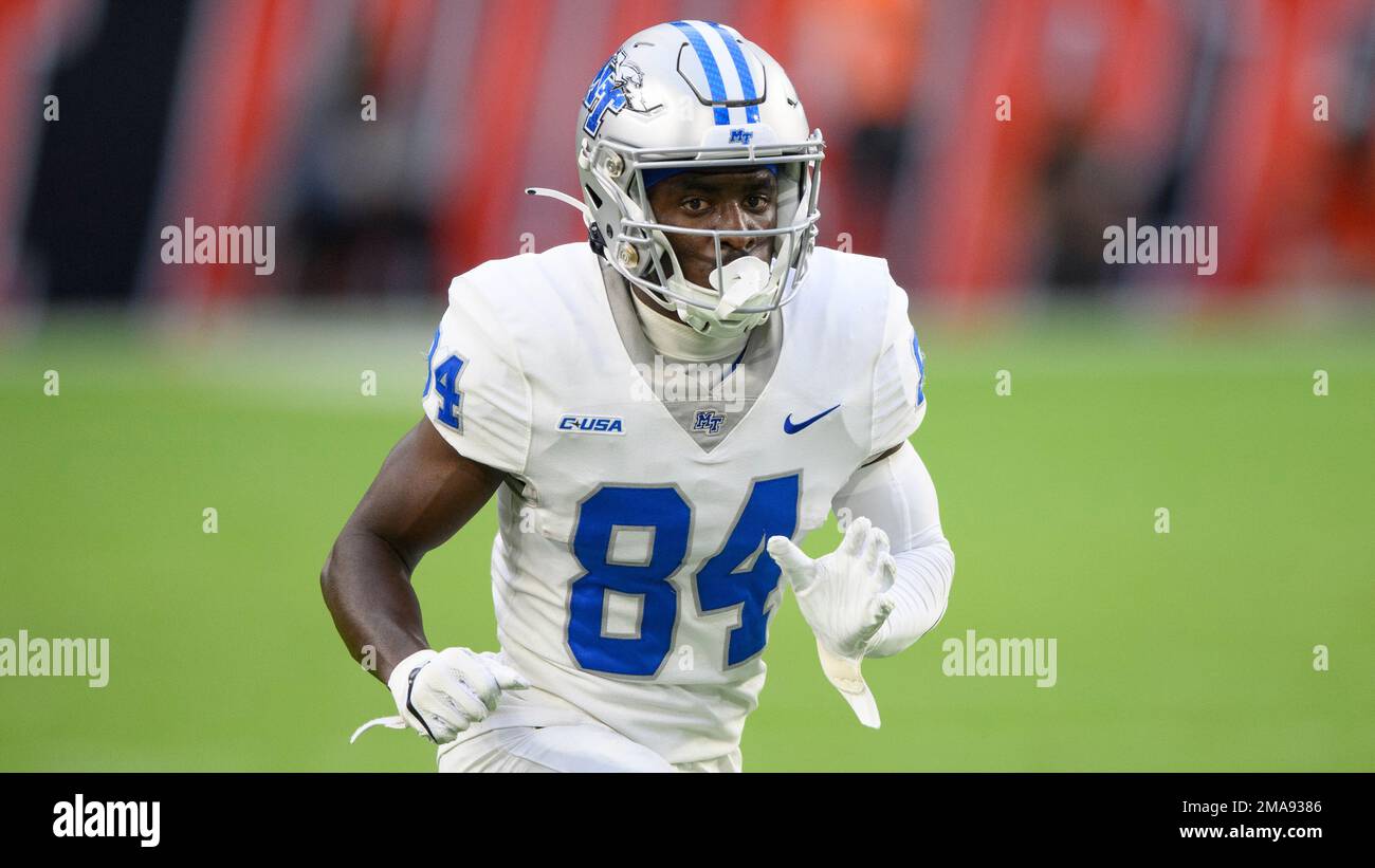 Middle Tennessee wide receiver Elijah Metcalf (84) during an NCAA ...