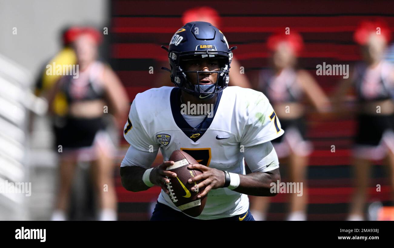 Toledo Rockets quarterback Dequan Finn plays during an NCAA college ...