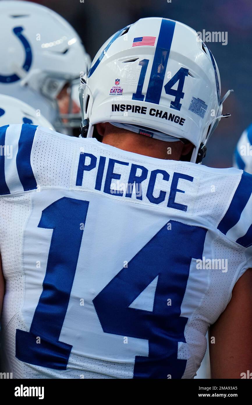 Indianapolis Colts wide receiver Alec Pierce (14) against the Denver ...