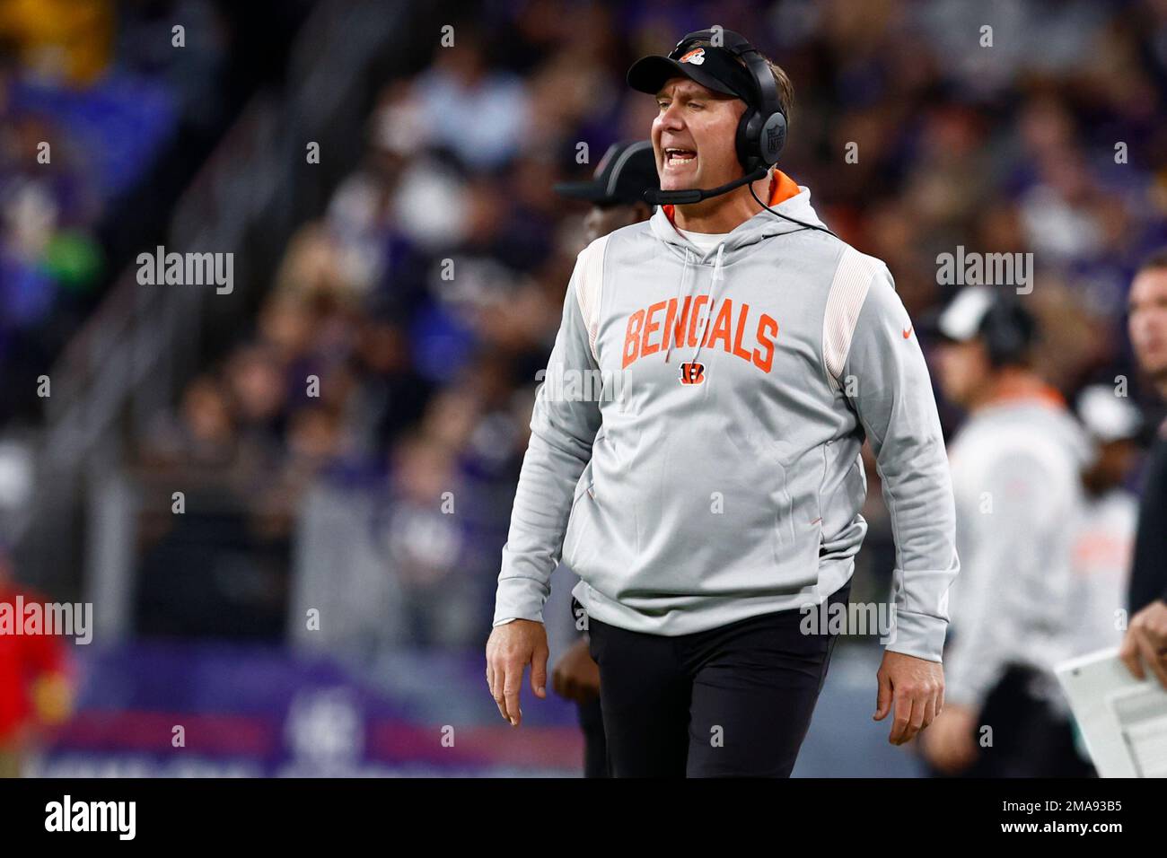Cincinnati Bengals head coach Zac Taylor in action against the ...