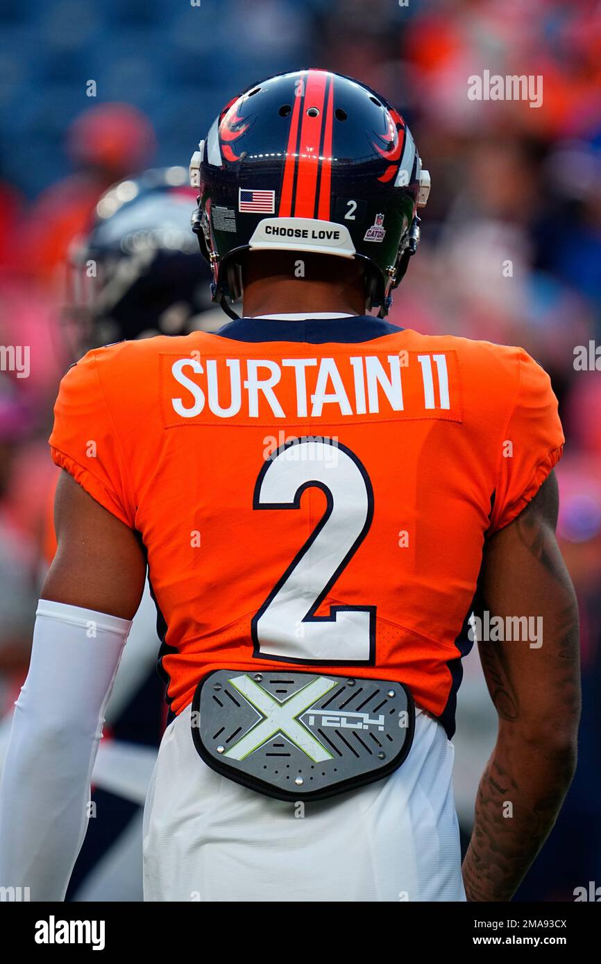 Denver Broncos cornerback Pat Surtain II (2) against the Indianapolis ...