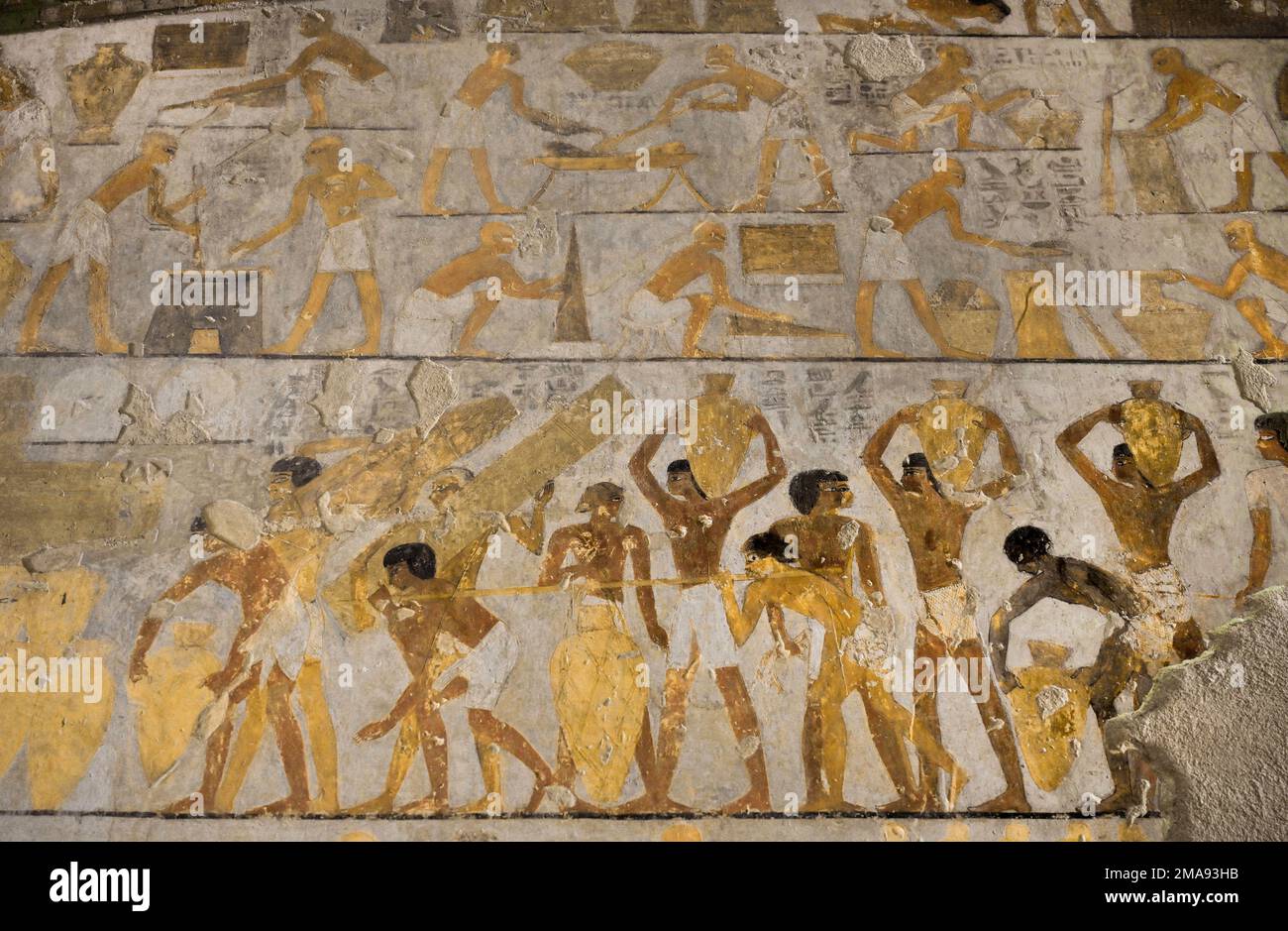 Männer liefern Waren als Tribut, Wandmalerei, Grab des Wesir Rechmire ...