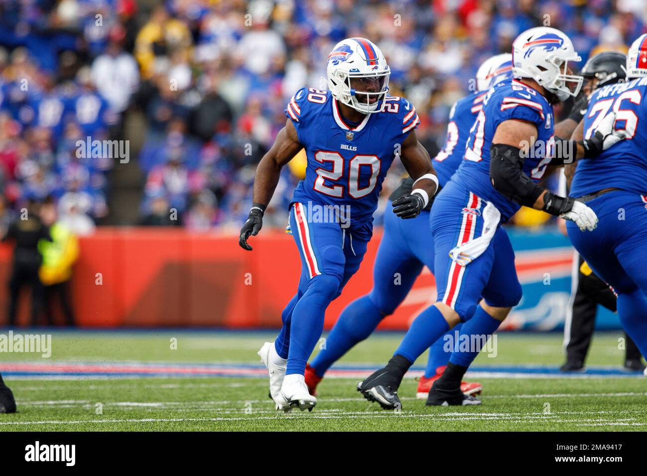 Buffalo Bills running back Zack Moss (20) runs a route during an NFL ...