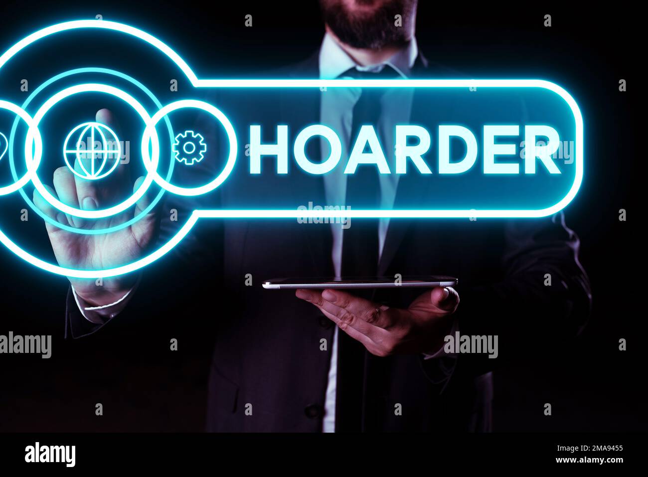 Conceptual display Hoarder. Business concept a person that accumulates ...