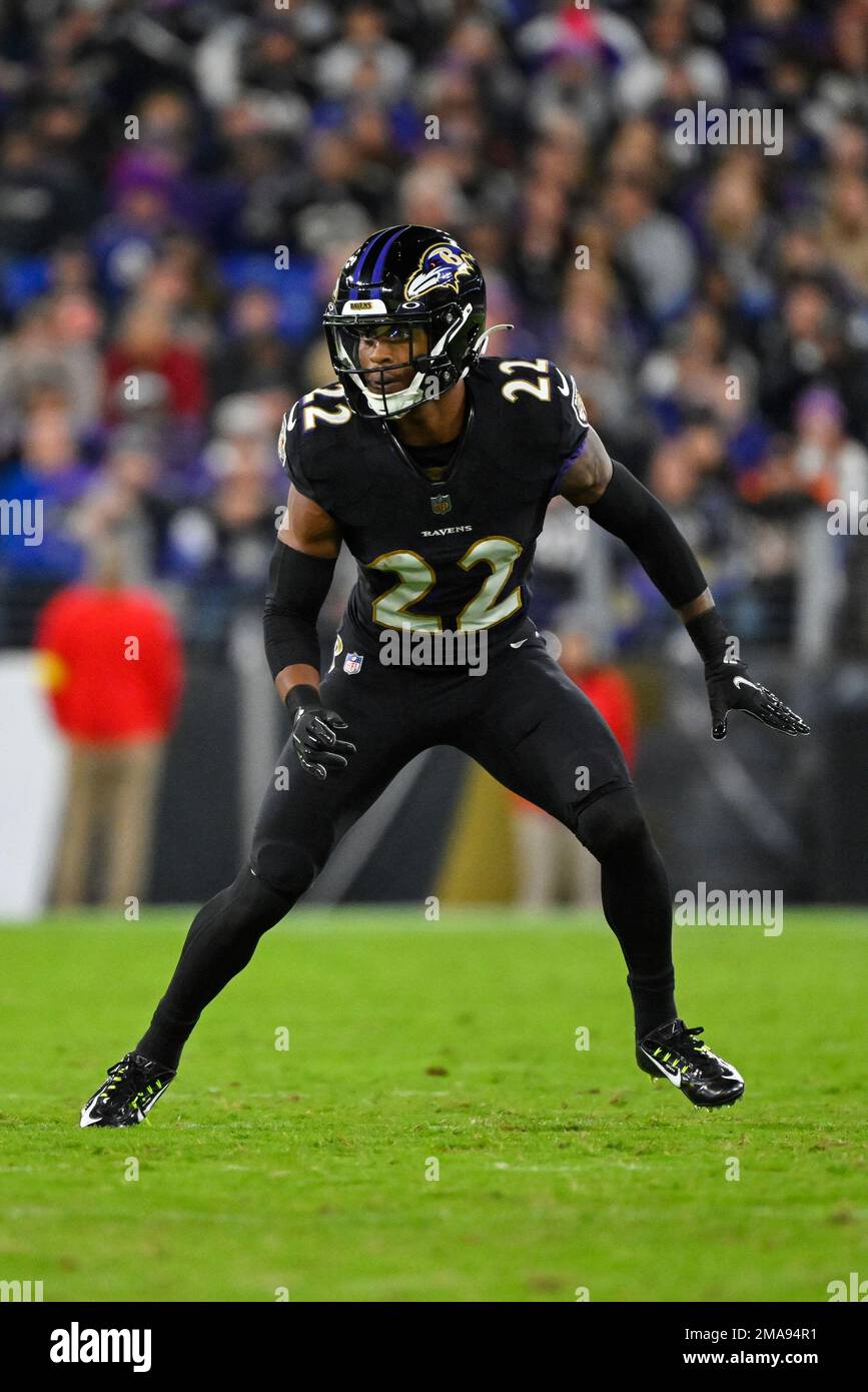 Baltimore Ravens cornerback Damarion Williams (22) in action during the ...