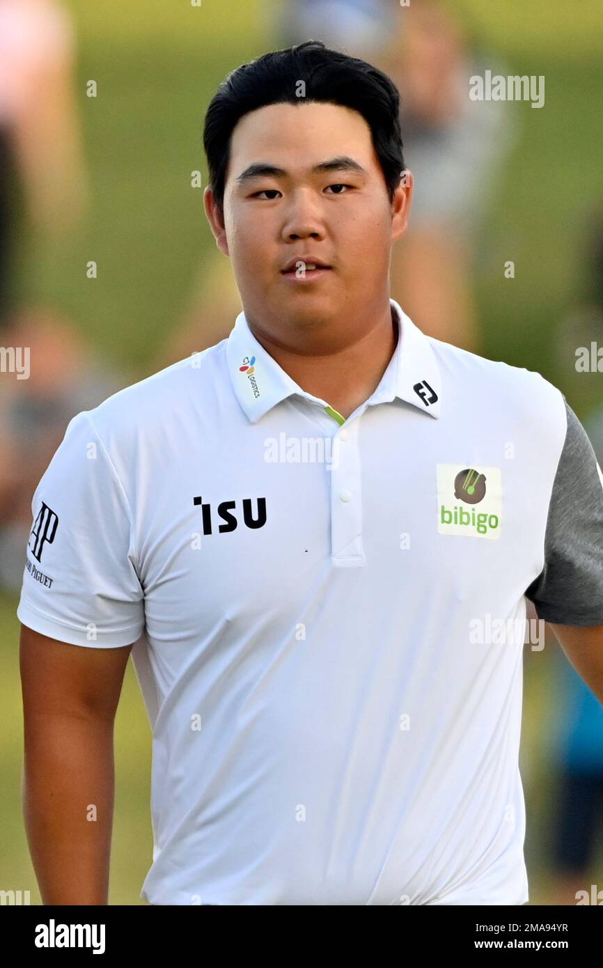 Tom Kim, of South Korea, after winning the Shriners Children's Open ...