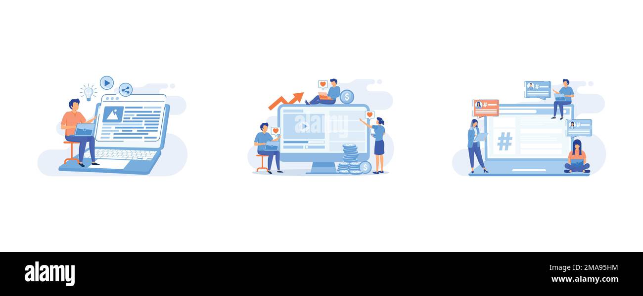 Blog abstract concept, High ROI content abstract concept, Microblog ...