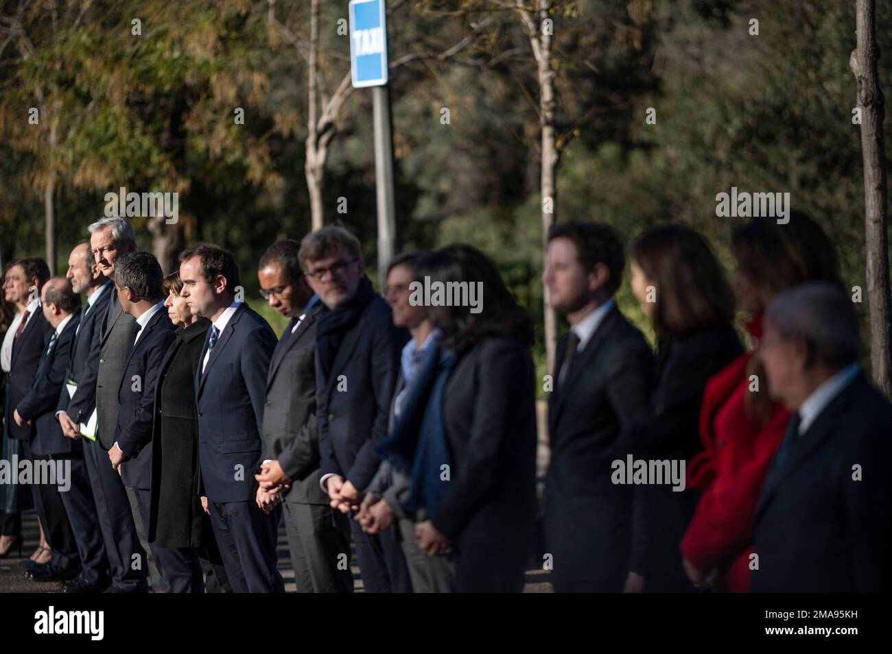 Barcelona, Spain. 19th Jan, 2023. French government members during a ...