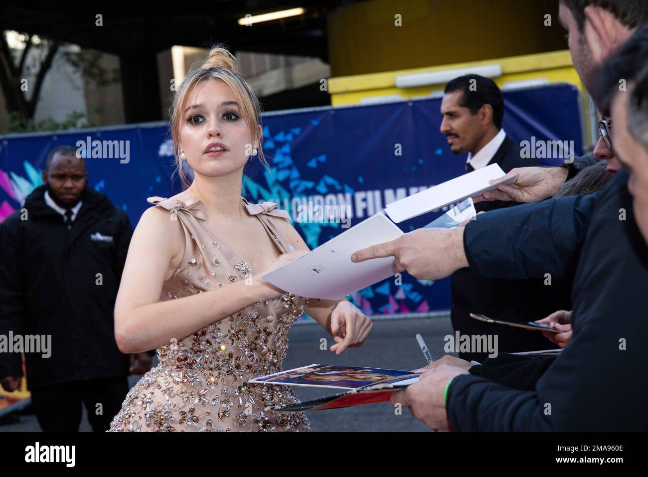 Aimee Lou Wood signs autographs and poses for photographs with fans ...