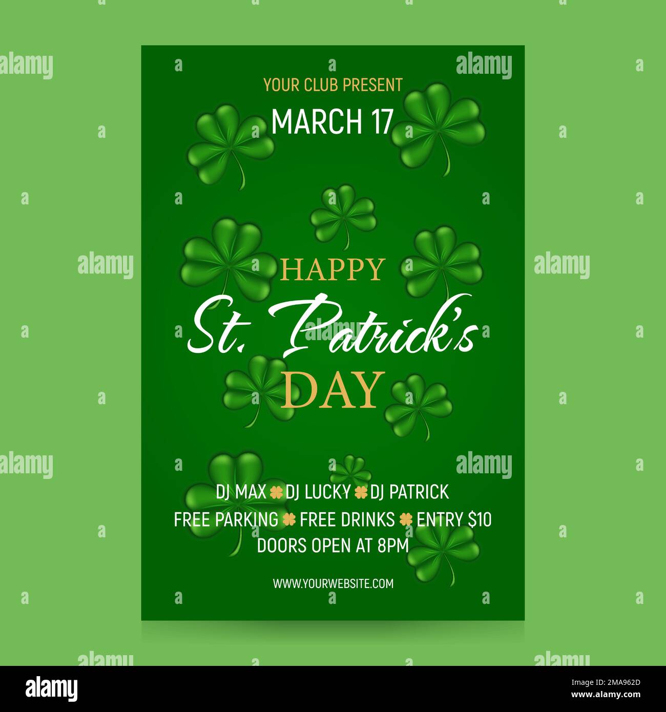 Happy St. Patricks Day party design template. Congratulatory background ...