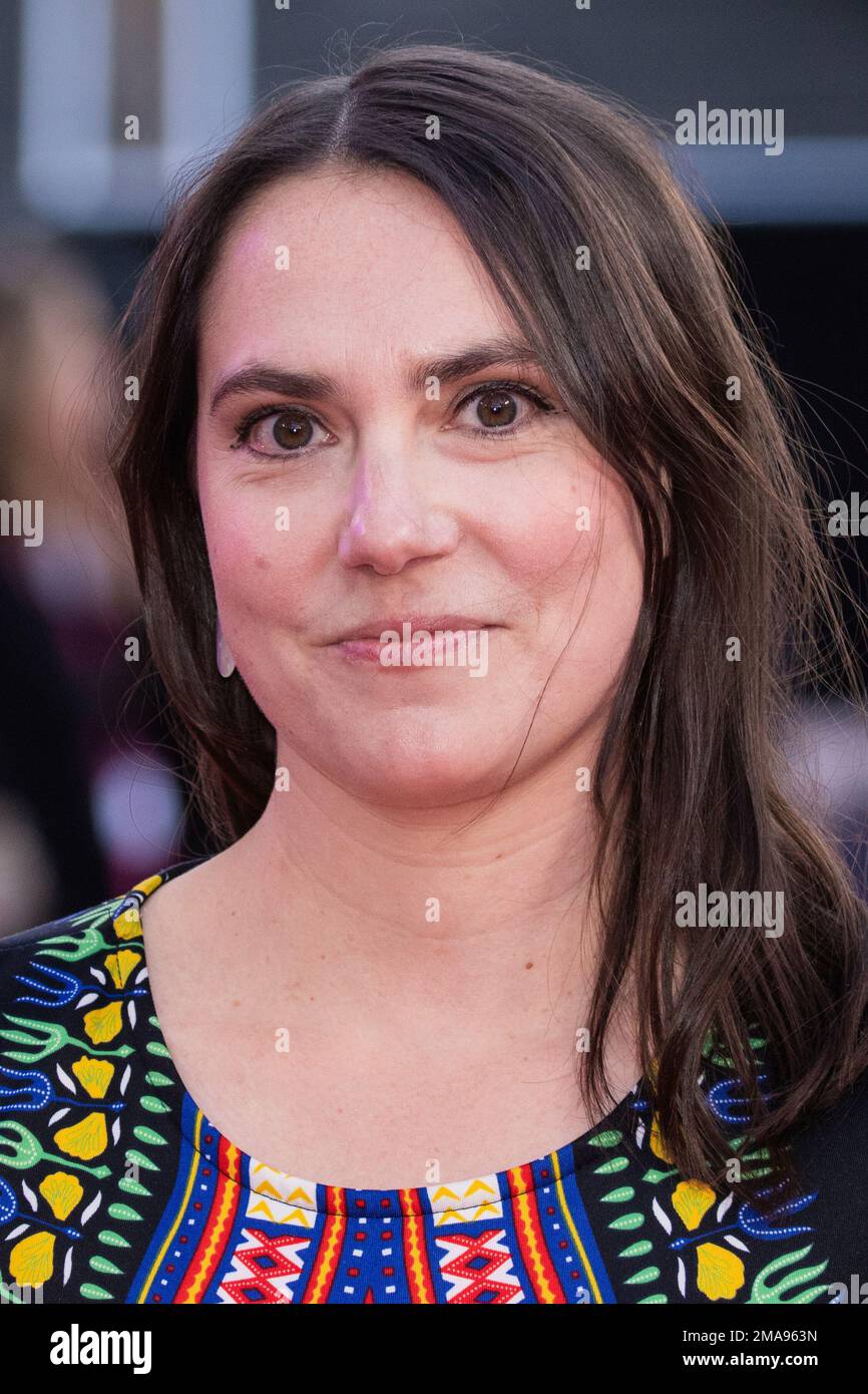 Alison Harris poses for photographers upon arrival for the premiere of ...