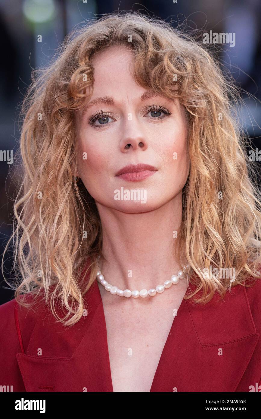 Zoe Boyle poses for photographers upon arrival for the premiere of the ...