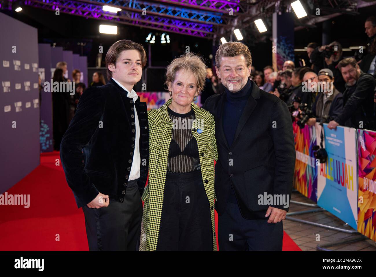 Louis Serkis-Ashbourne, Lorraine Ashbourne and Andy Serkis pose for ...