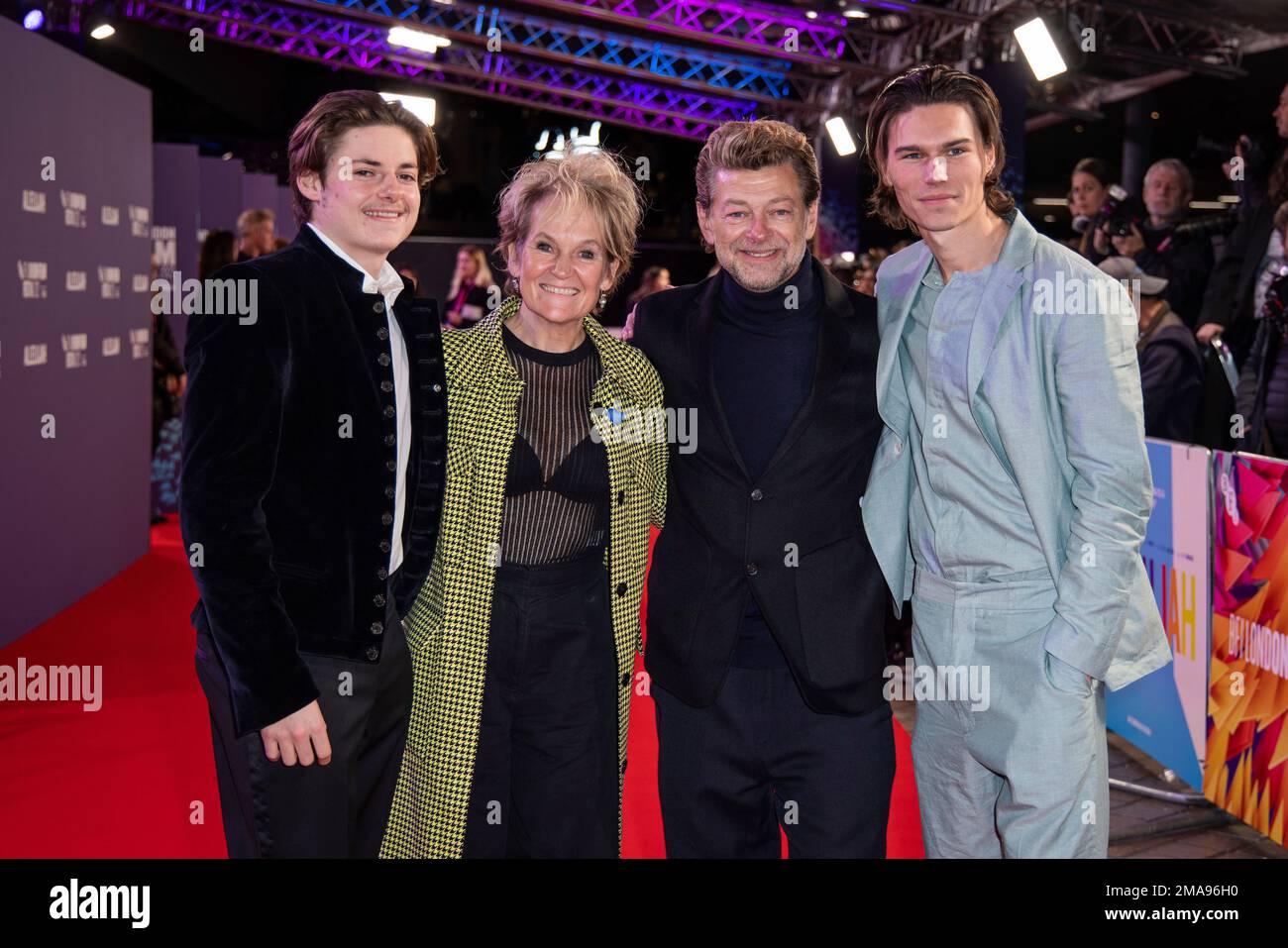 Louis Serkis-Ashbourne, Lorraine Ashbourne, Andy Serkis and Maximilian ...