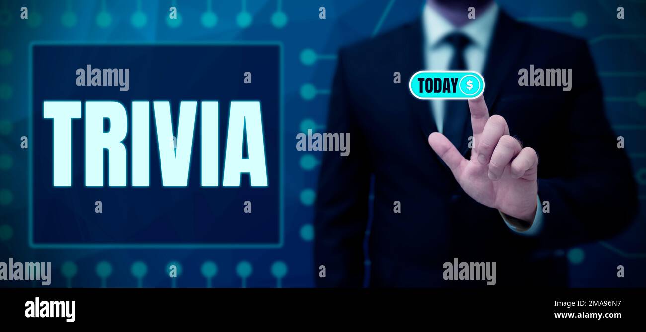 Text caption presenting Trivia. Concept meaning details considerations ...