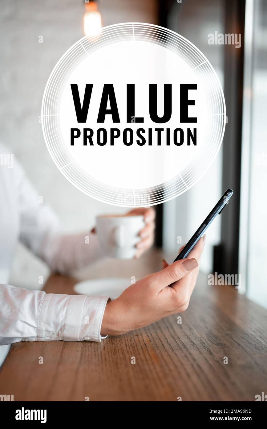 Conceptual display Value Proposition. Word Written on service make ...