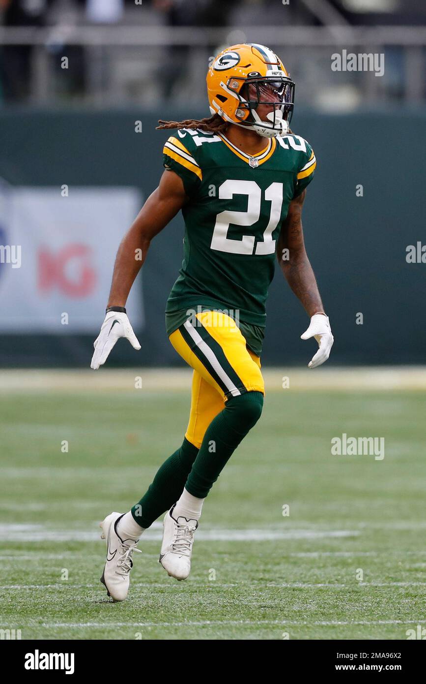 Green Bay Packers cornerback Eric Stokes (21) in action during an NFL ...