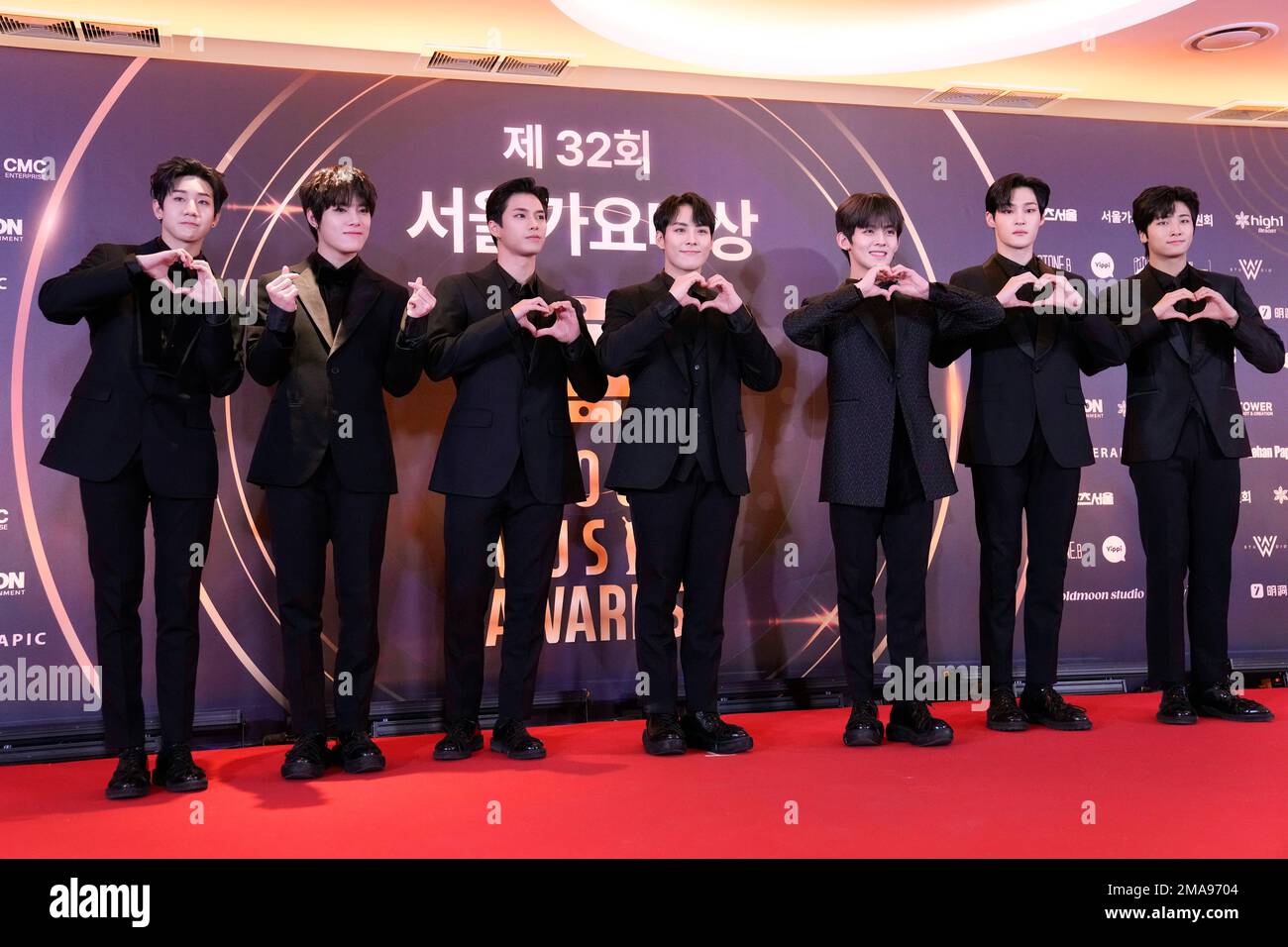 South Korean K-Pop group TAN members pose prior to the Seoul Music ...