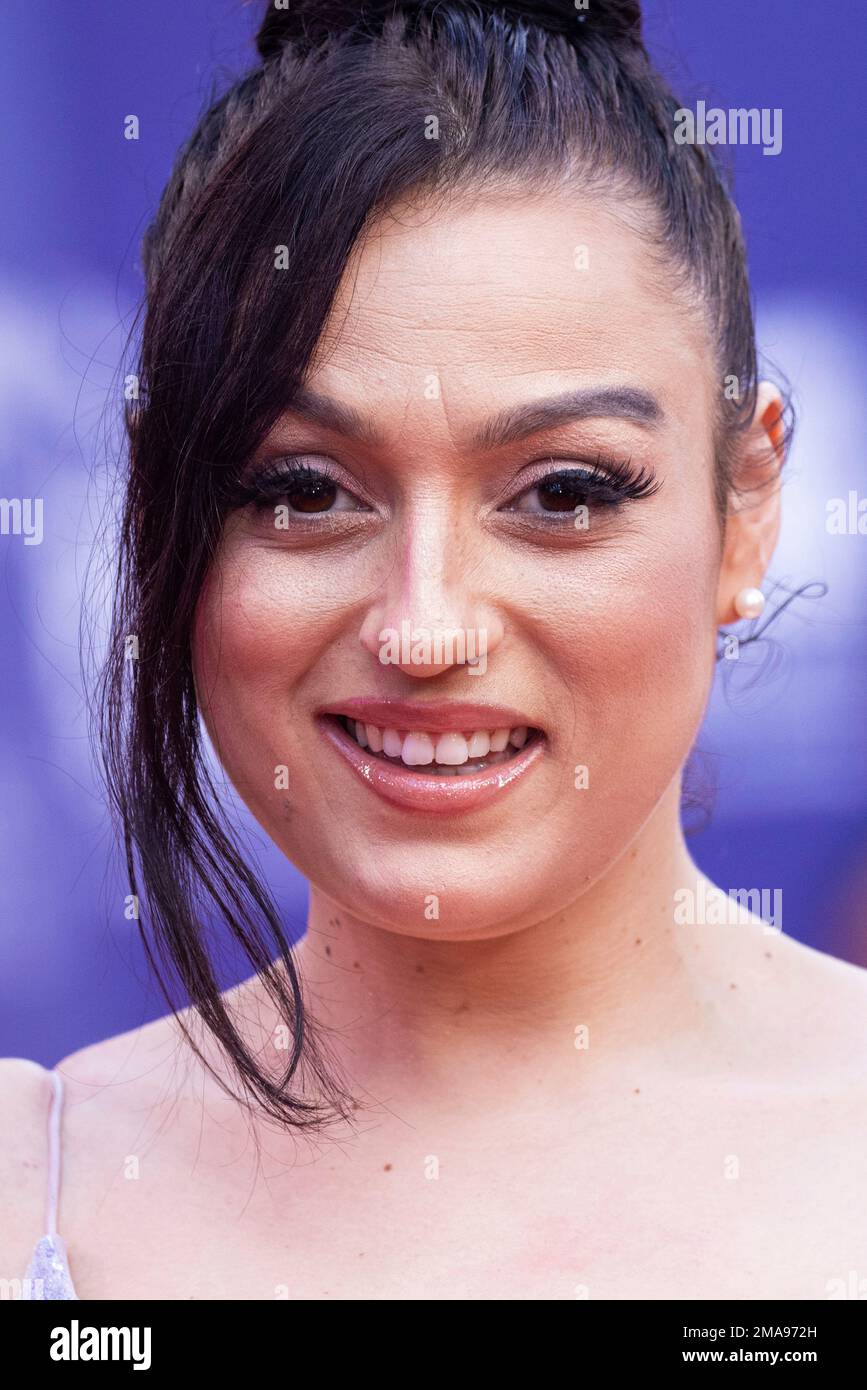 Amel Rachedi poses for photographers upon arrival for the premiere of ...