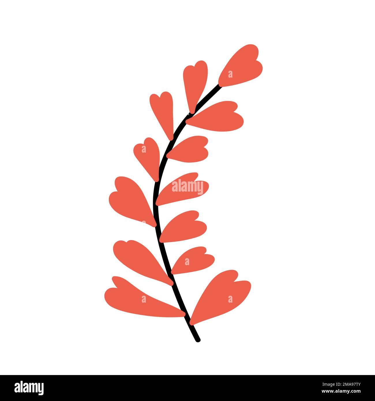 Heart flower vector branch illustration Stock Vector Image & Art - Alamy